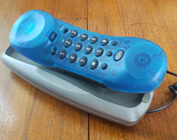 1990s Conair-phone Telephone Silver/blue Landline Phone Trimline Touch ...