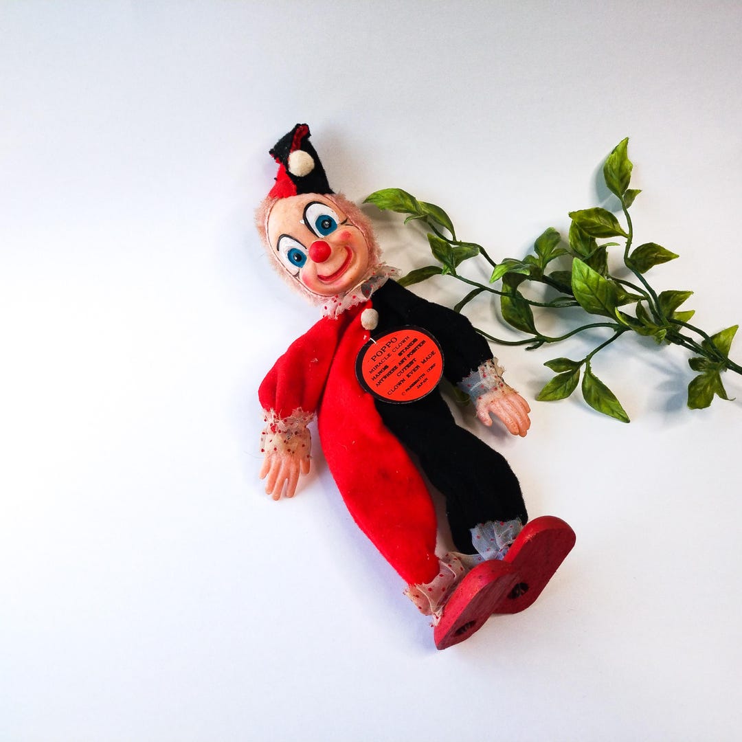Vintage Poppo Miracle Clown Doll, Parksmith Corp Japan, Bendable Figure ...