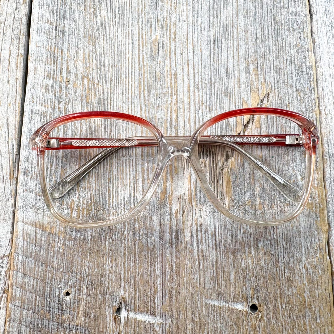 Vintage Eyeglass Frame Only Eyeglasses 55[]16/135 Oversized Round Pink ...