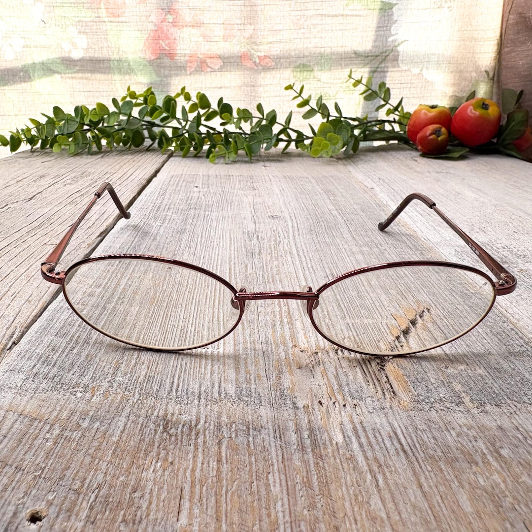 Oval Copper Eyeglass Frames: Vintage 1990s Unisex Eyewear - Etsy