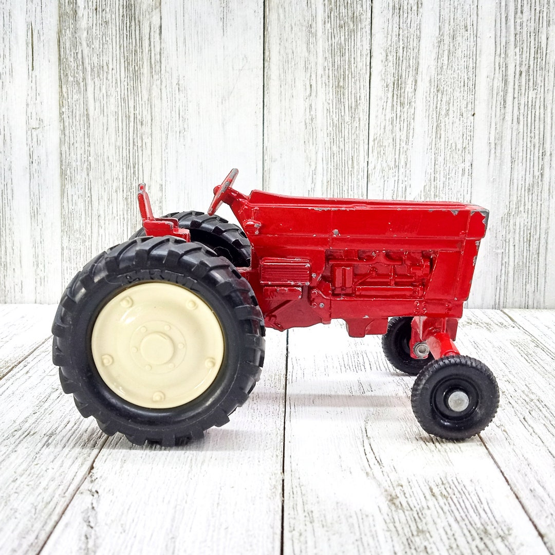 Vintage Diecast Farm Tractor Toy Red - Etsy