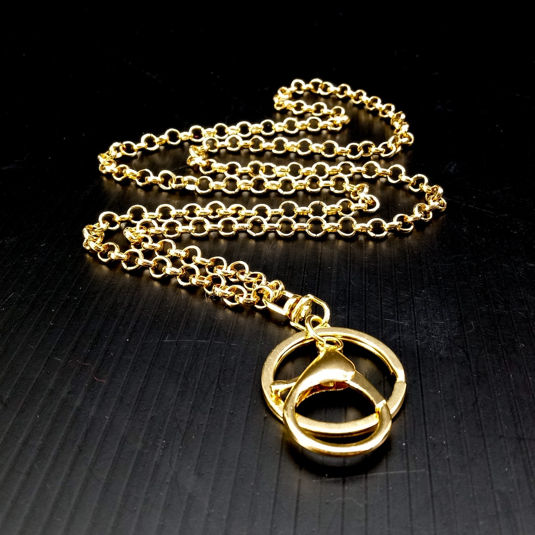 Light Gold Id Badge Holder Lanyard Chain Necklace for Id Badge Lanyard ...