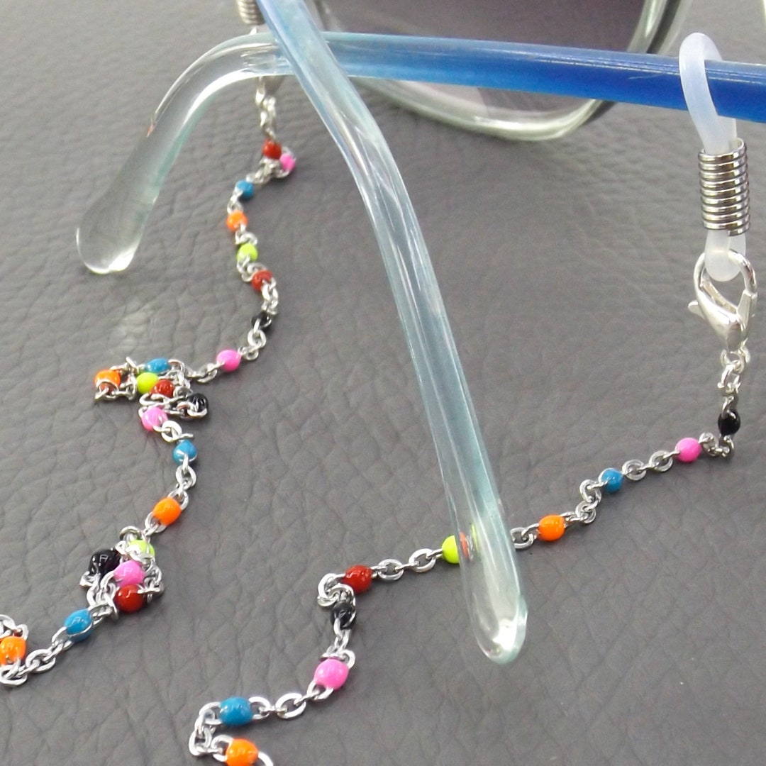 Silver Eyeglass Chain Satellite Bead | Sunglasses Holder for Women ...