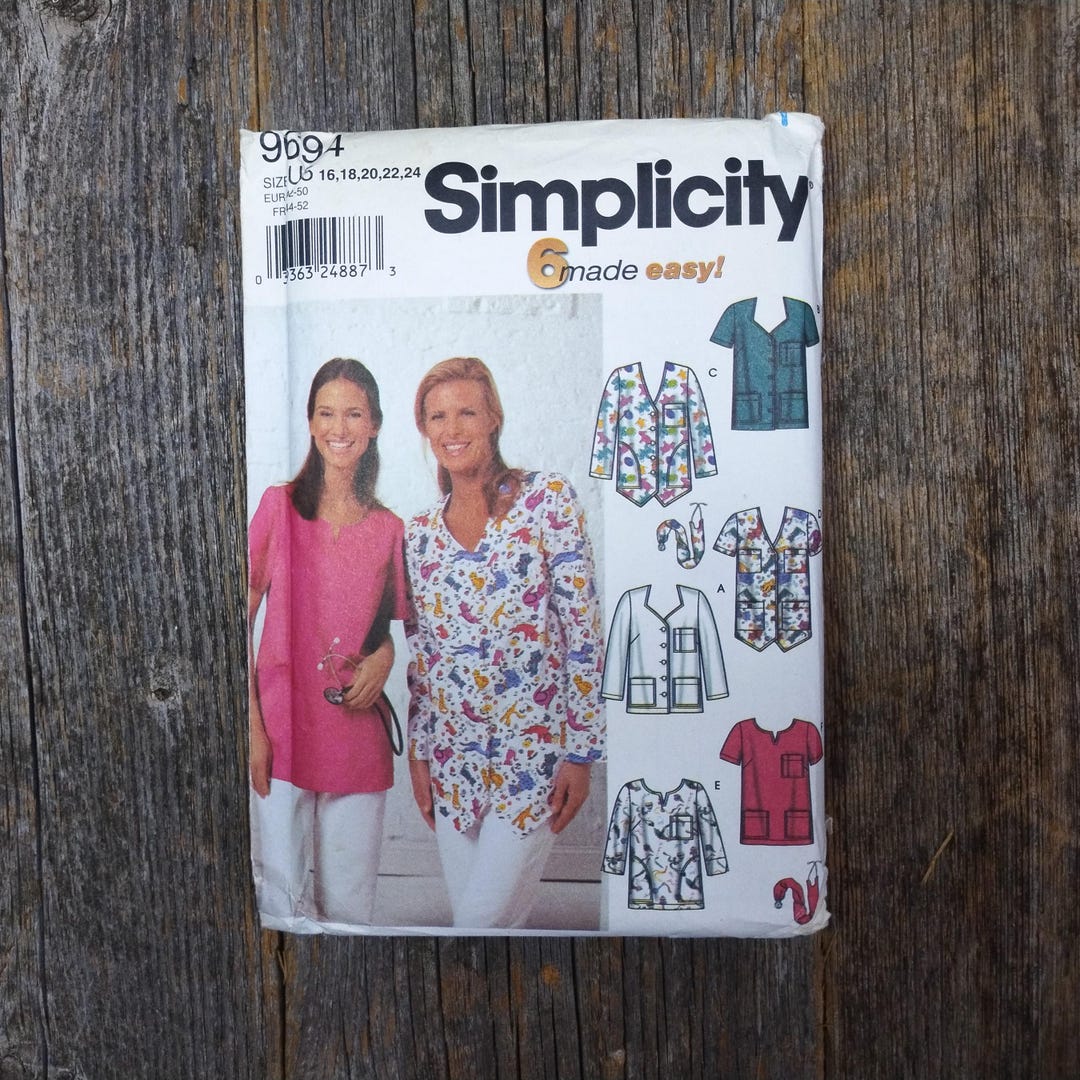 Simplicity Scrubs Sewing Pattern: Women's Top, Jacket & Stethoscope ...
