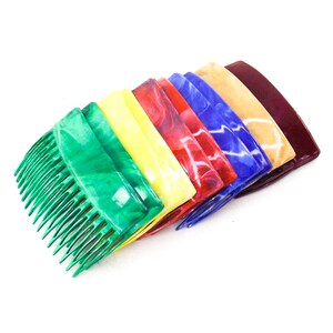Vintage NOS 80s Side Hair Comb Marbled Colorful Fashion Accessories for ...
