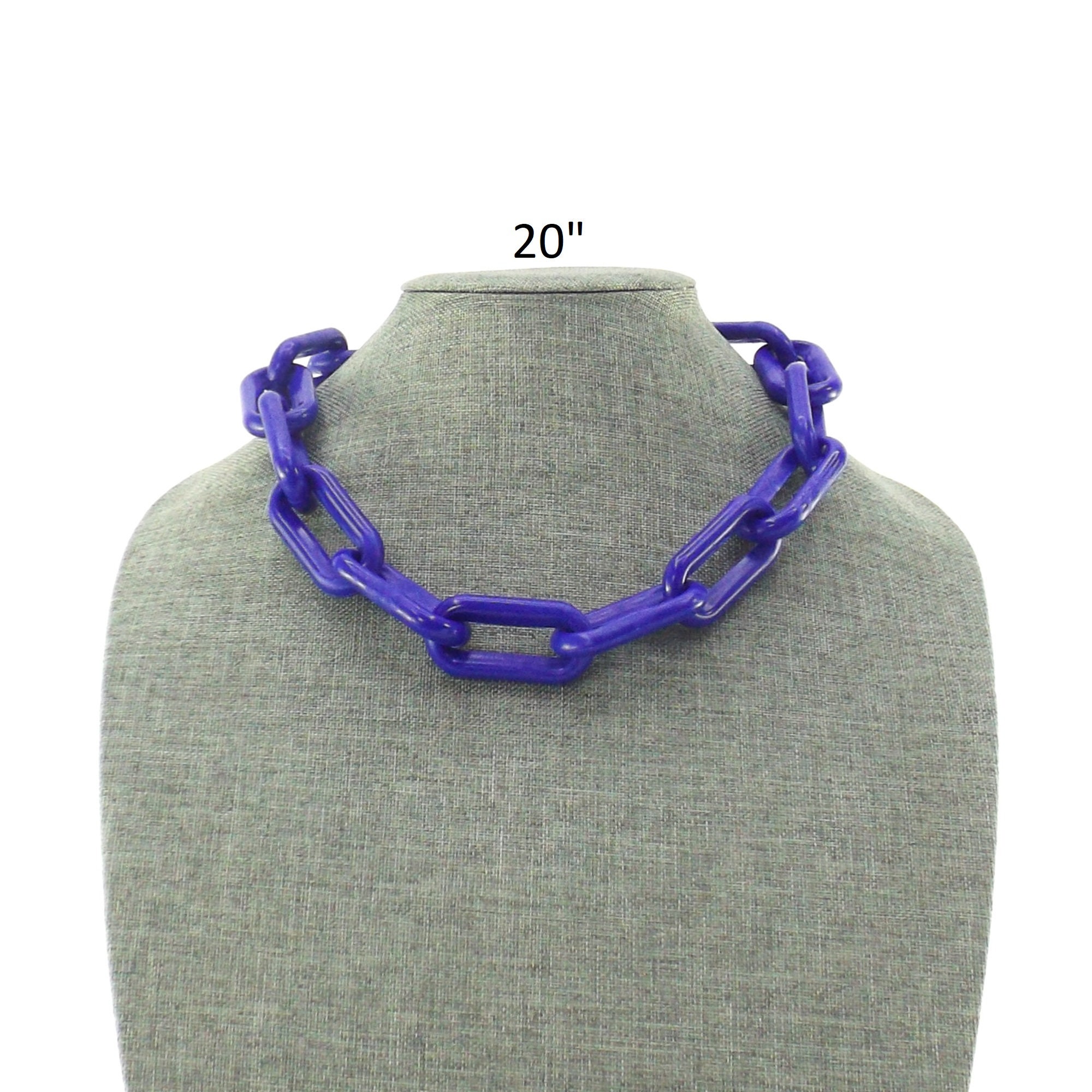 Statement necklace chunky plastic chain link necklace or | Etsy