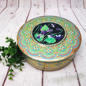 Vintage Decorative Tin Box Floral Design, Retro Storage Container - Etsy