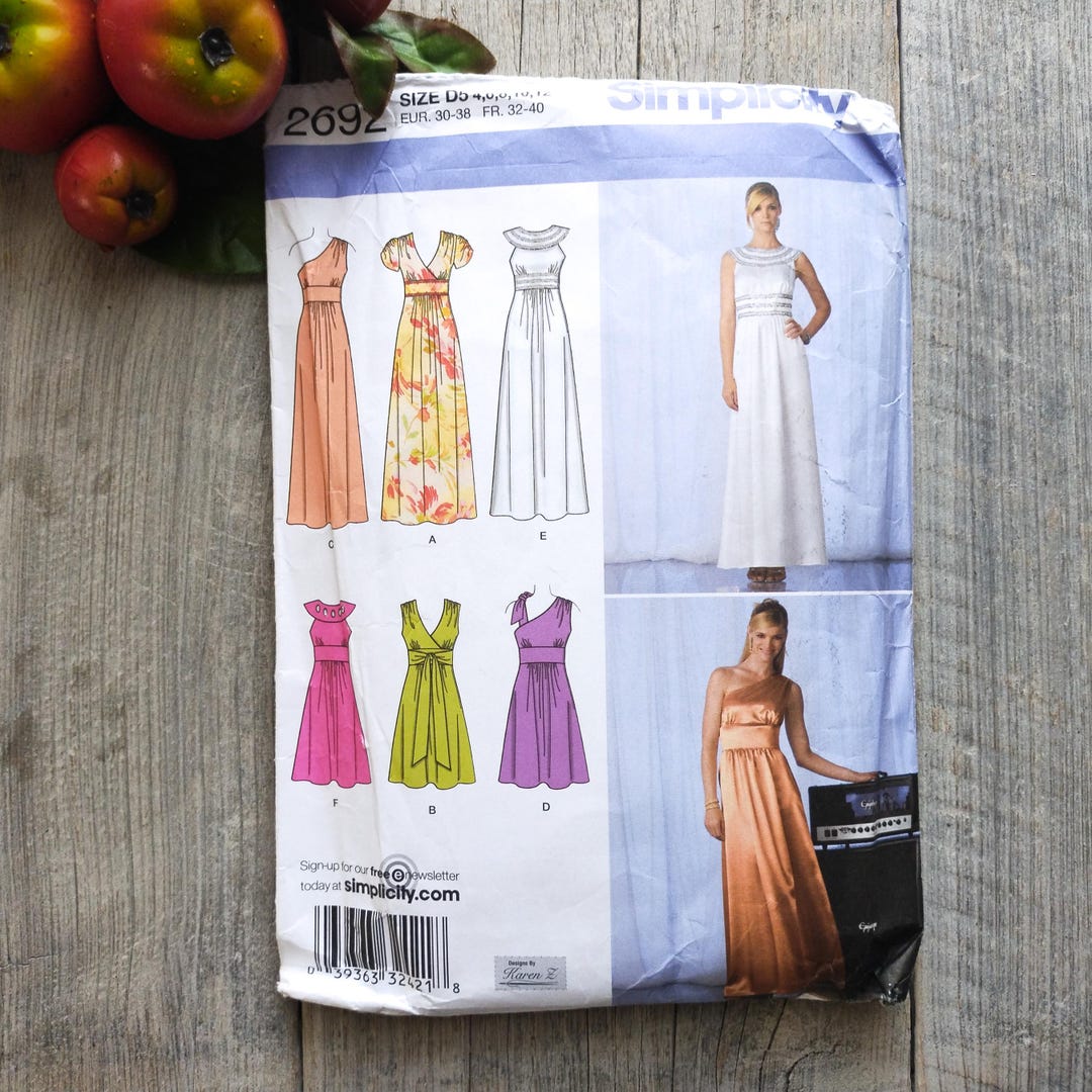 Womens Formal Wear Sewing Pattern Evening Clothes Full-length Dress ...