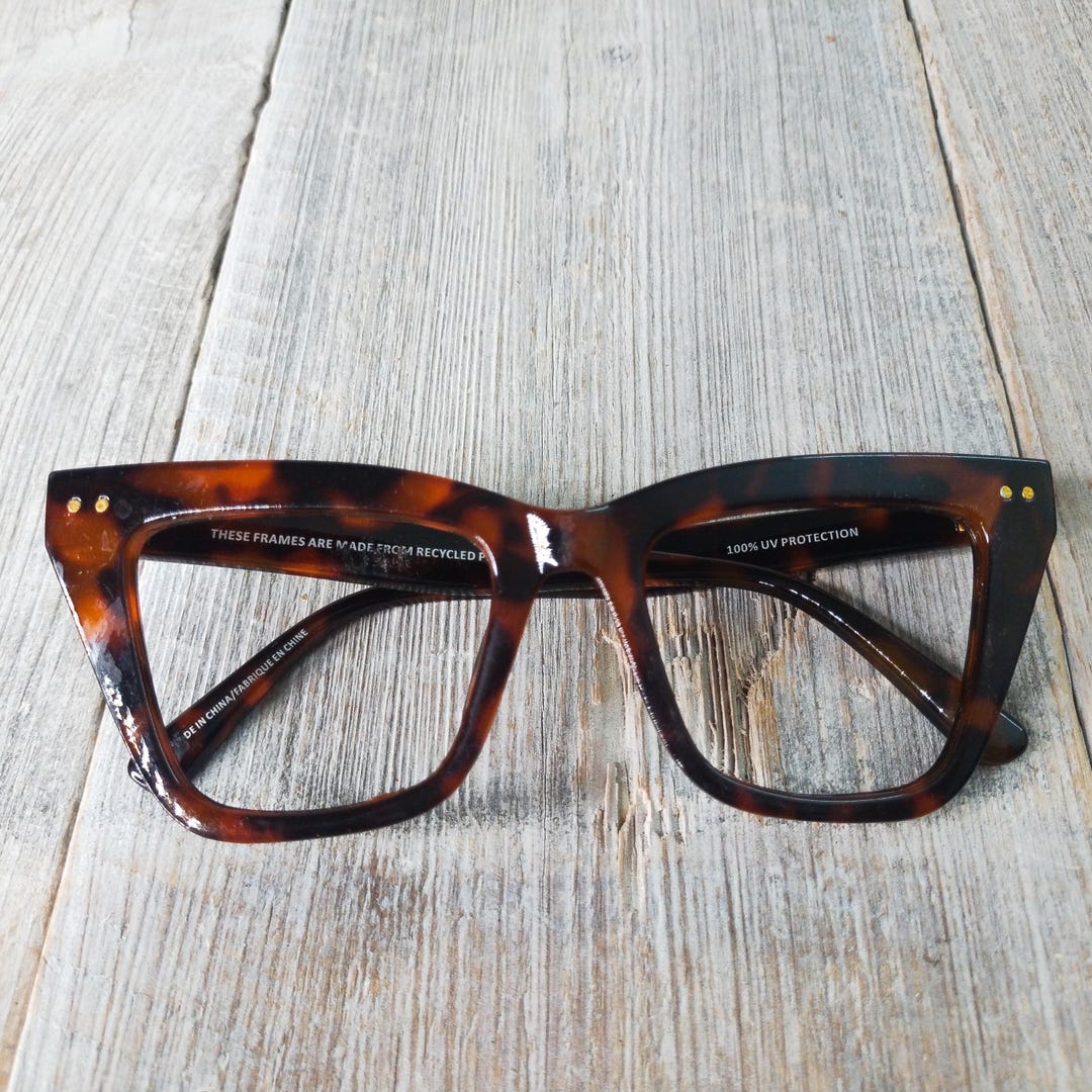 Oversized Square Cat-eye Glasses Frames Only Costume/rave/festival ...