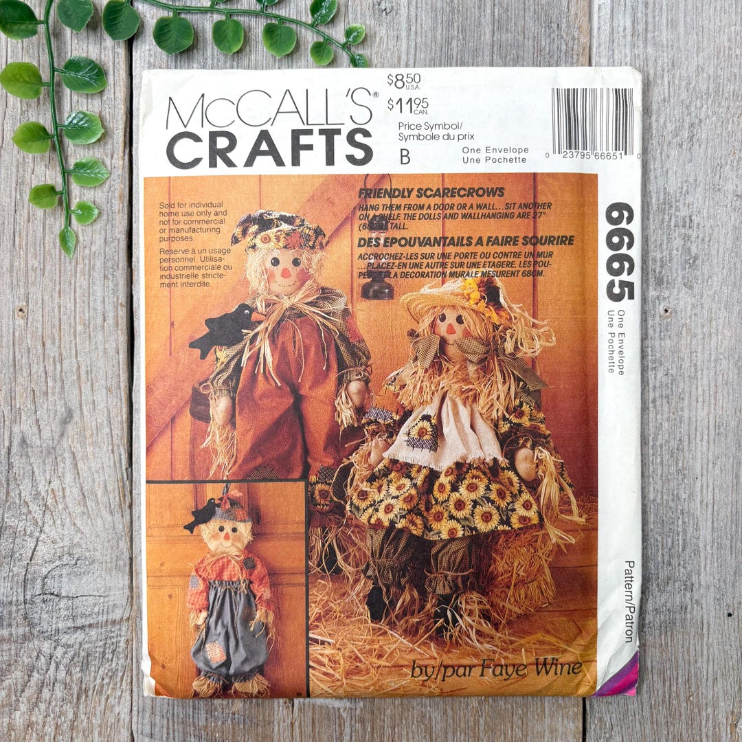 Scarecrow Sewing Pattern Boy/girl Autumn Scarecrows Decor Fall ...