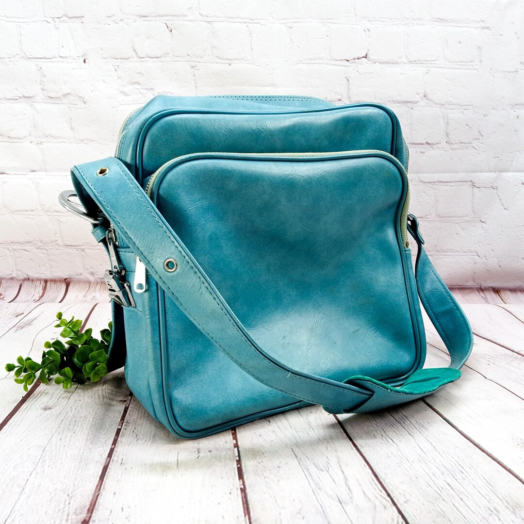 Vintage Turquoise Blue Carry on Bag Retro Luggage With Key - Etsy
