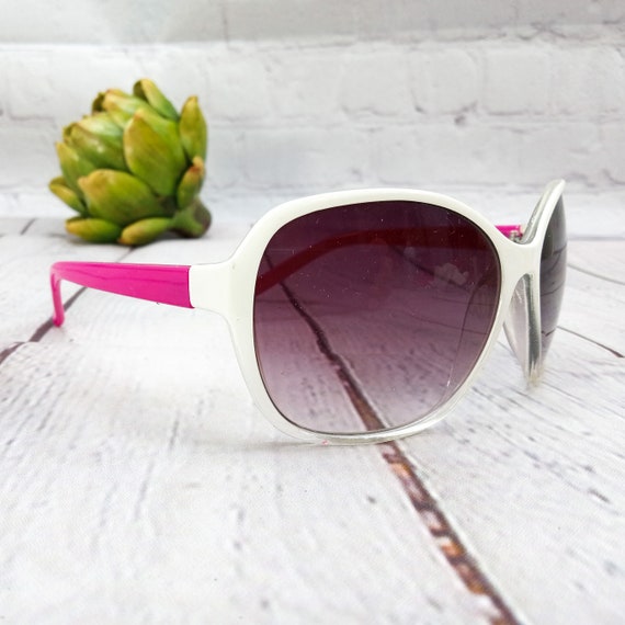 Y2k Oversize Round Sunglasses Vintage Sunglasses Whit… Gem
