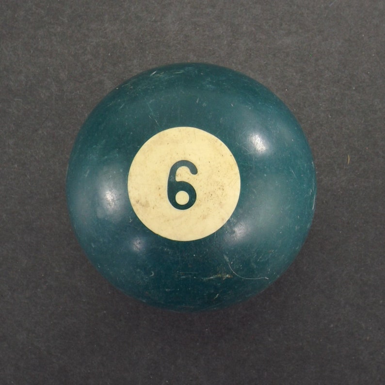 Vintage Pool Ball Number 6 Solid Green Single Billiard Ball | Etsy