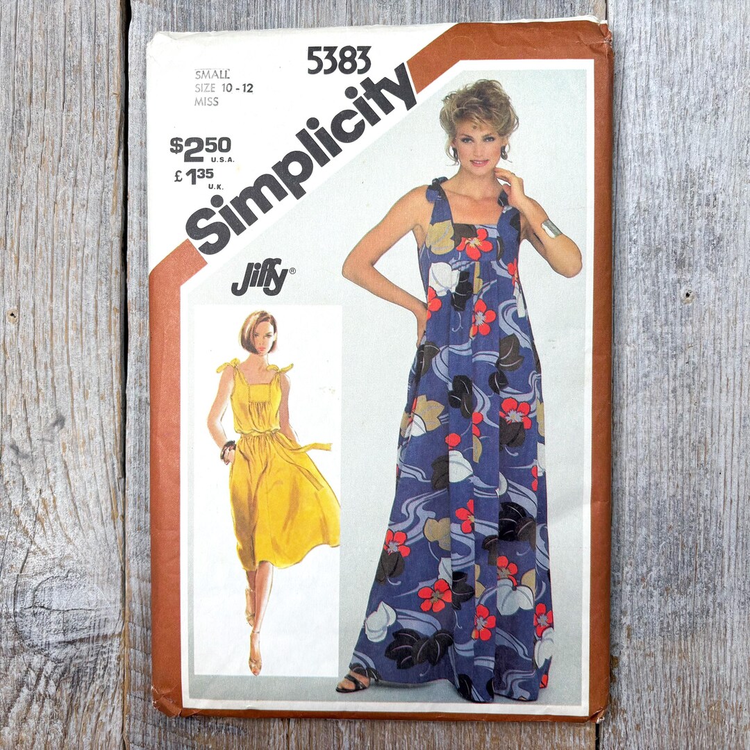 Vintage Jiffy Sewing Pattern 5383: Maxi Dress, Size Small 10-12 - Etsy