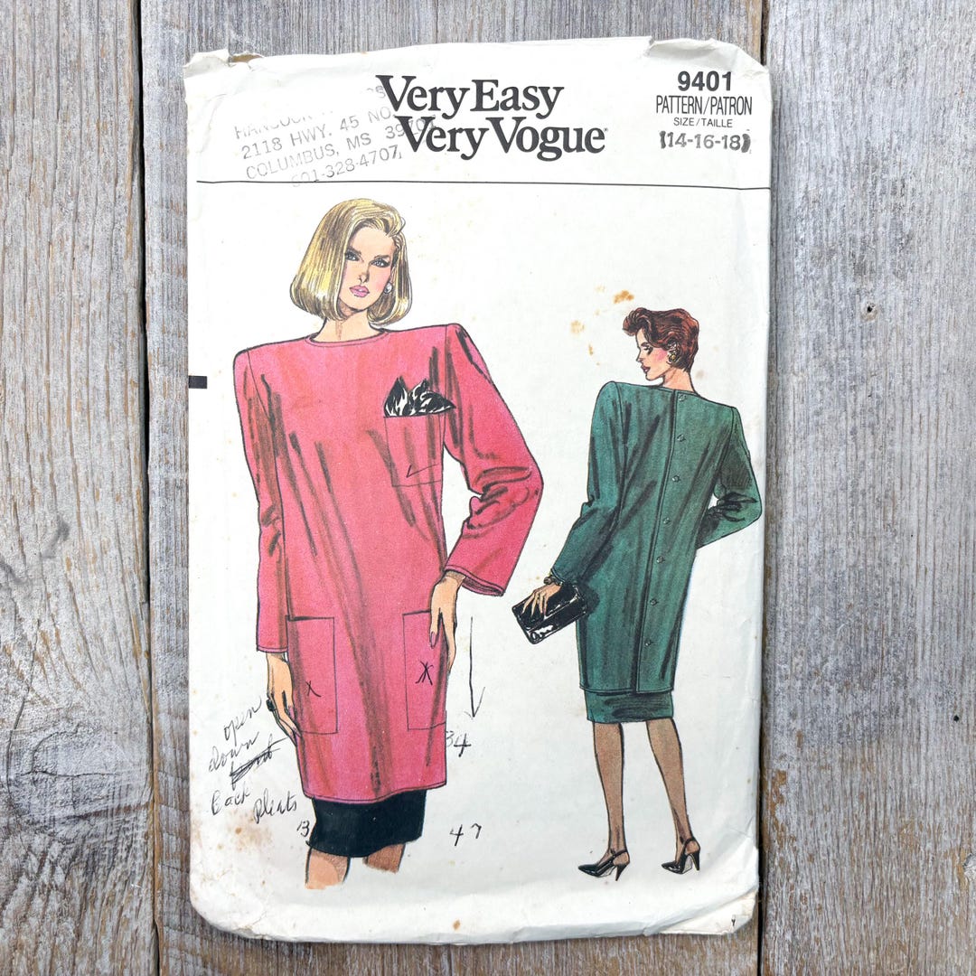 Vintage Vogue Sewing Pattern 9401: Plus Size Tunic & Skirt (size 14-18 ...