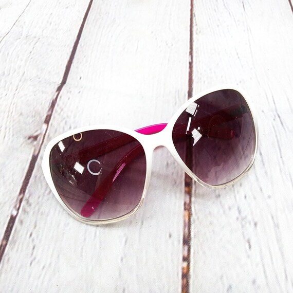 Y2k Oversize Round Sunglasses Vintage Sunglasses Whit… Gem