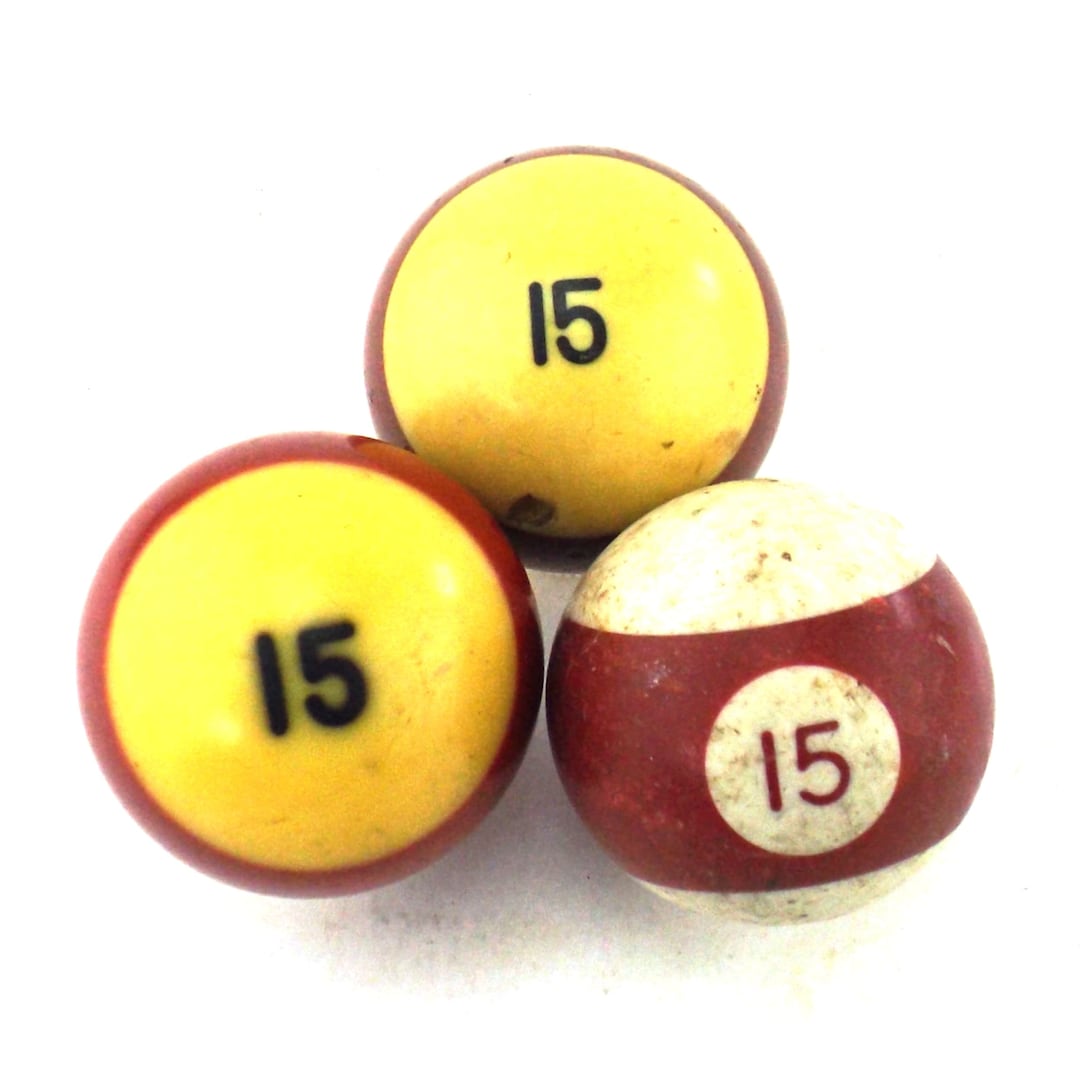 Vintage Single Pool Ball Number 15 Vintage Maroon Stripe Billiard Ball ...