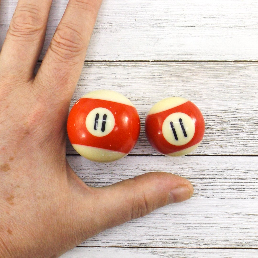 Miniature Pool Ball Number 11 Striped Red Single Billiard Ball Retro ...