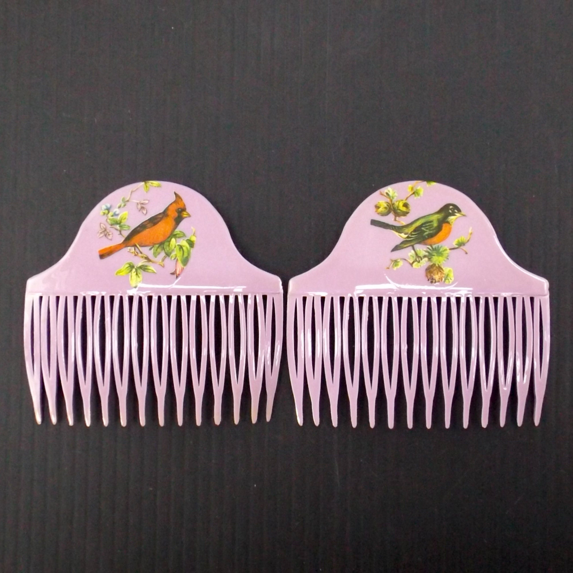 Vintage NOS 80s Side Hair Comb Birds Solid Pastel Colors | Etsy