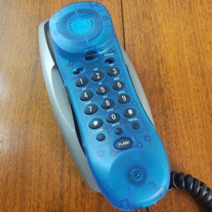 1990s Conair-phone Telephone Silver/blue Landline Phone Trimline Touch ...