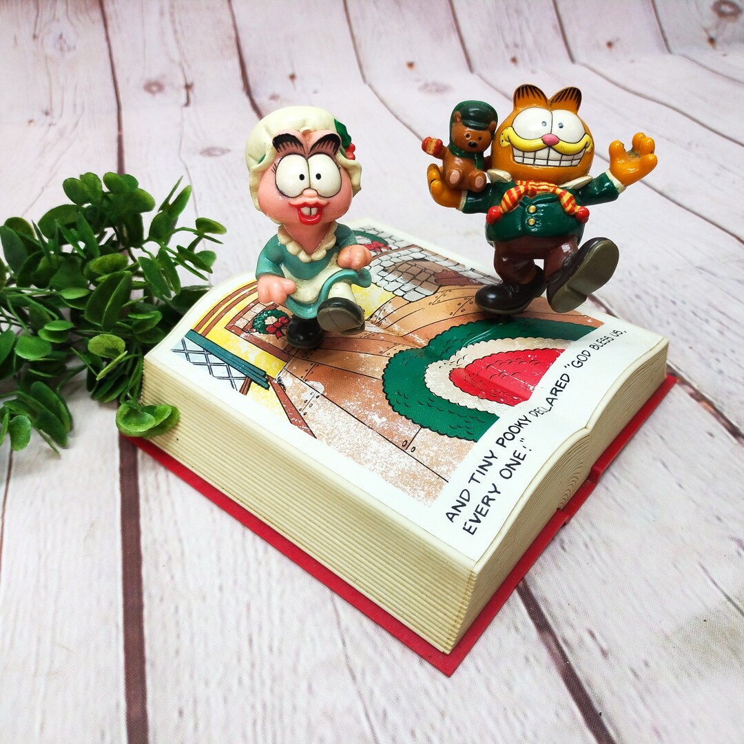 80s Vintage Animated GARFIELD Music Box Song We Wish You a Merry ...