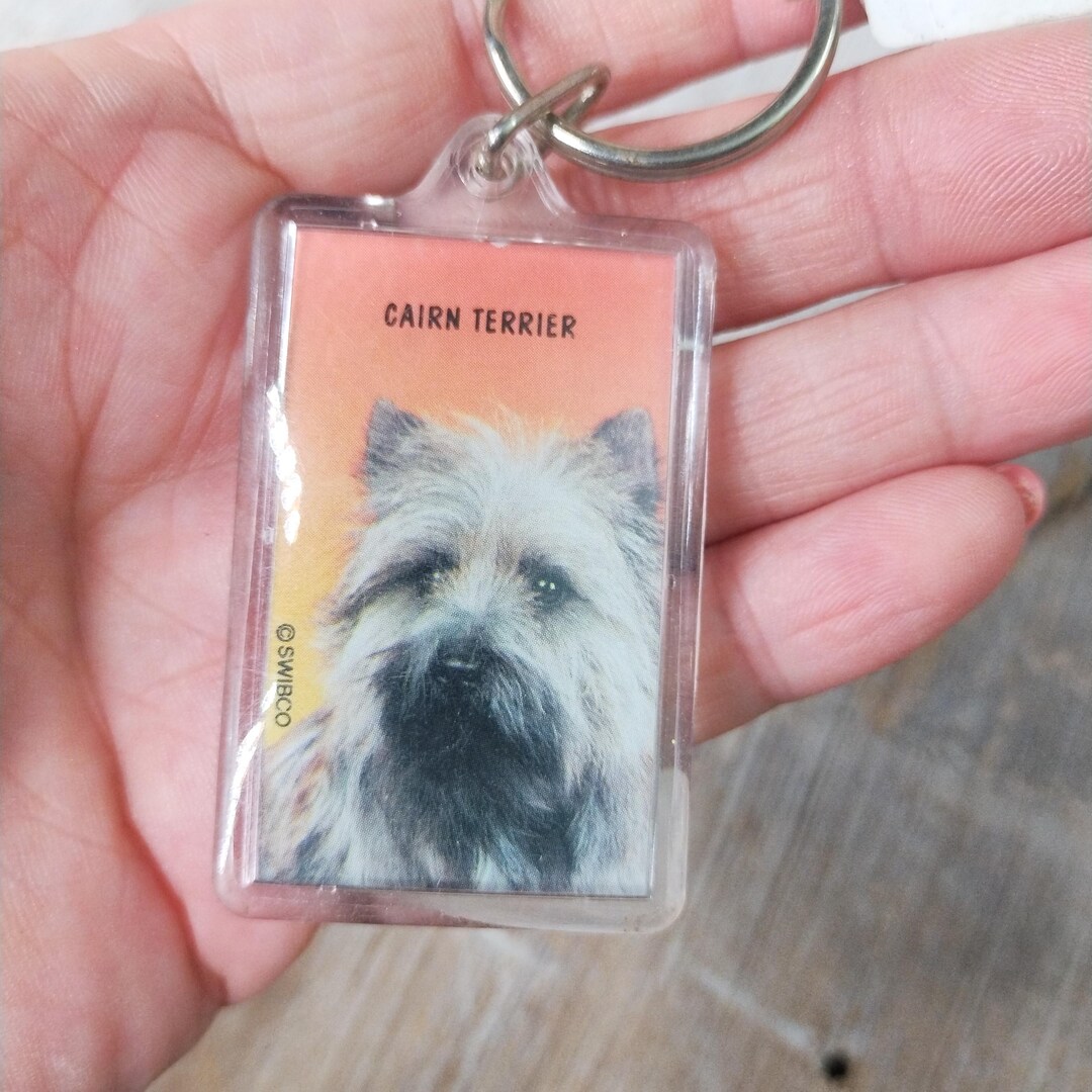 Vintage Cairn Terrier Keychain: Swibco Acrylic Dog Key Fob (1980s ...