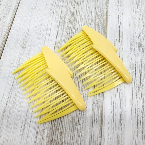 80s vintage goody side hair combs lightening bolt - Gem