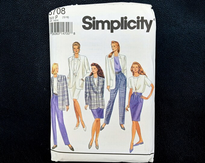 90s Vintage Womens Sewing Pattern Simplicity 8708 Size P 12/14/16 Pants ...