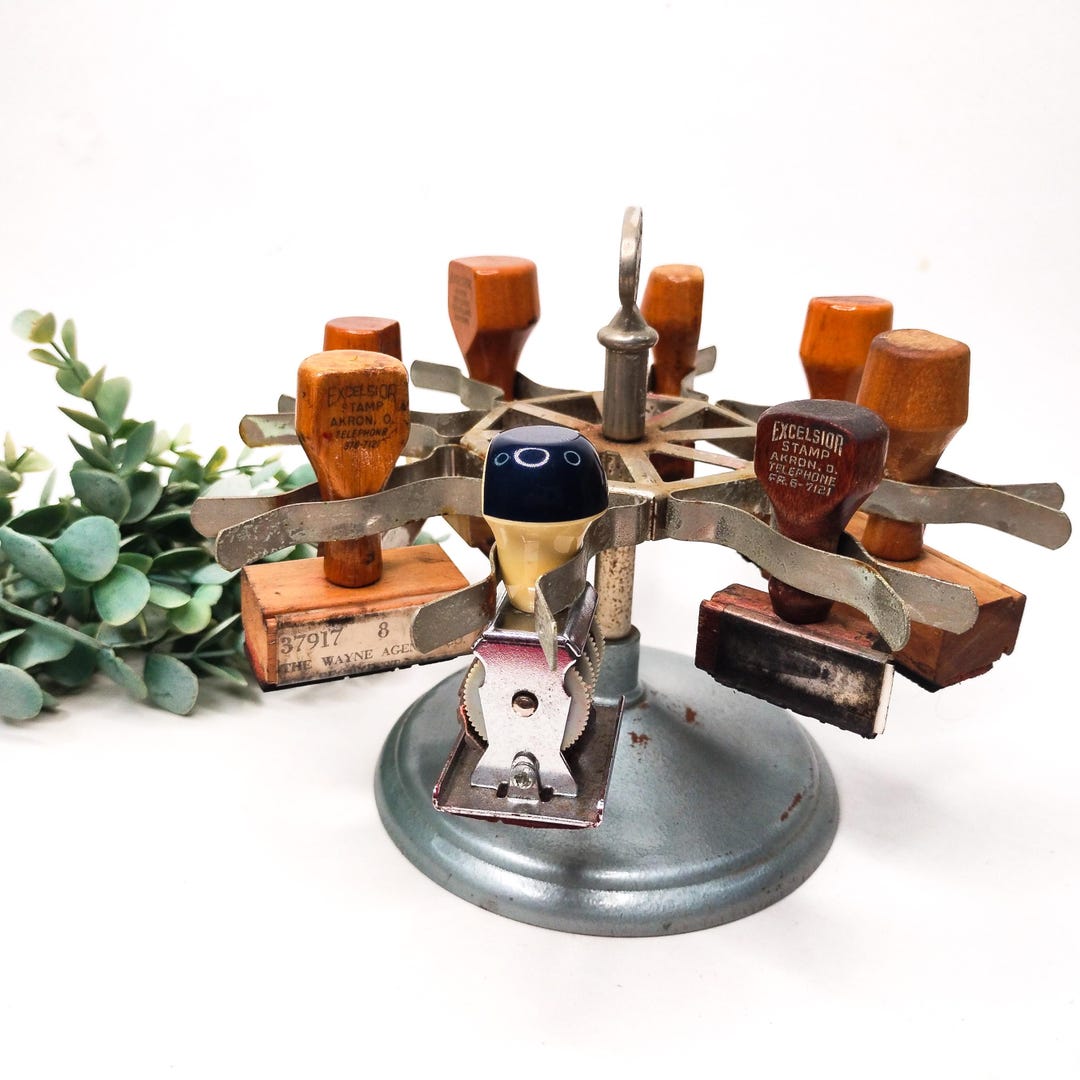 Vintage Rubber Stamp Carousel Standard Rounder Holder Spinning Display ...