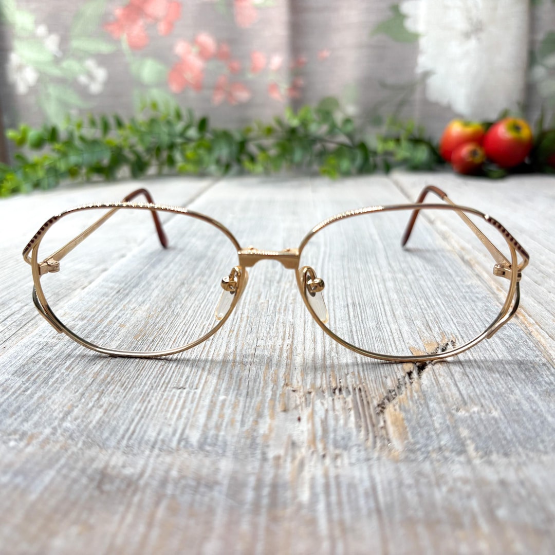 Round Gold Eyeglass Frames Only 1990s Fashion Accessories Unisex/men ...