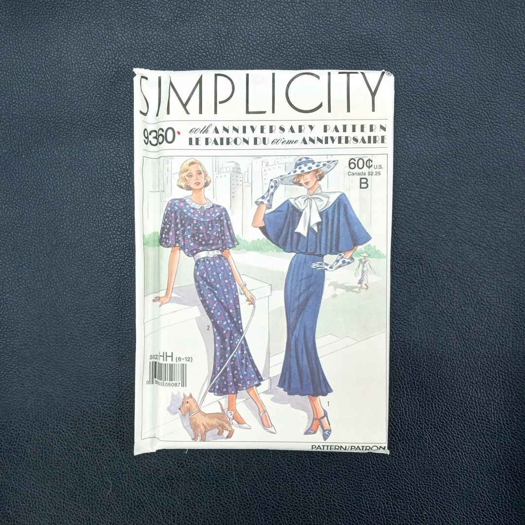 80s Vintage Womens Sewing Pattern Simplicity 9360 60th Anniversary ...