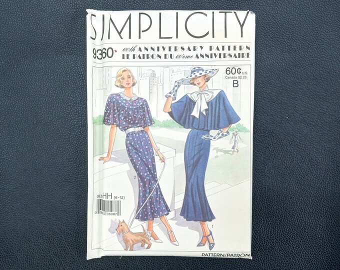 80s Vintage Womens Sewing Pattern Simplicity 9360 60th Anniversary ...