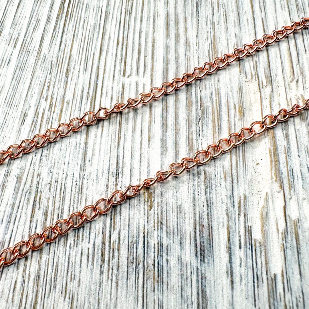 Rose Gold Eyeglass Chain (27in): Thin Curb - Etsy