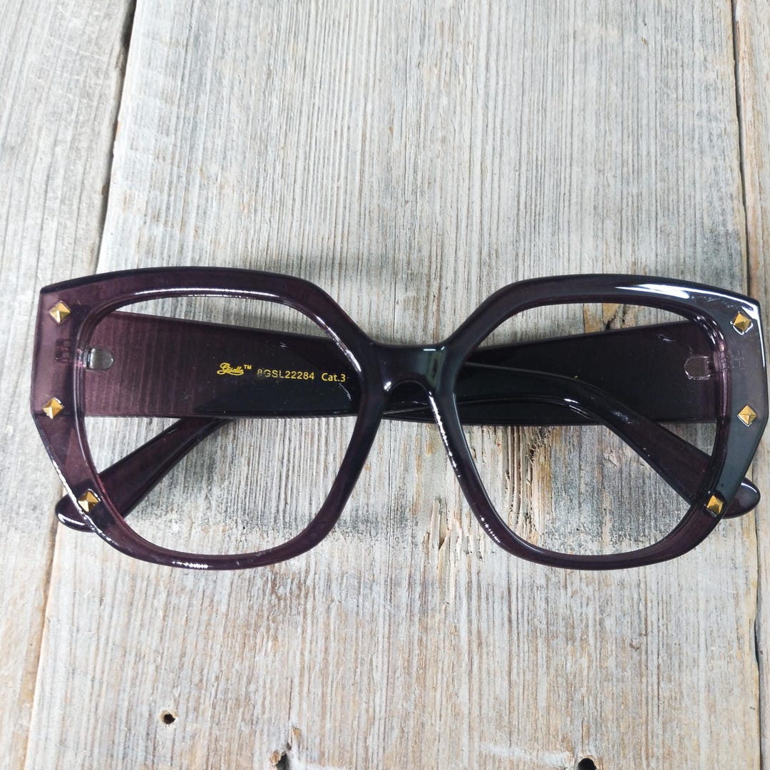 Oversized Pentagon Purple Glasses Frames Only Costume/rave/festival ...