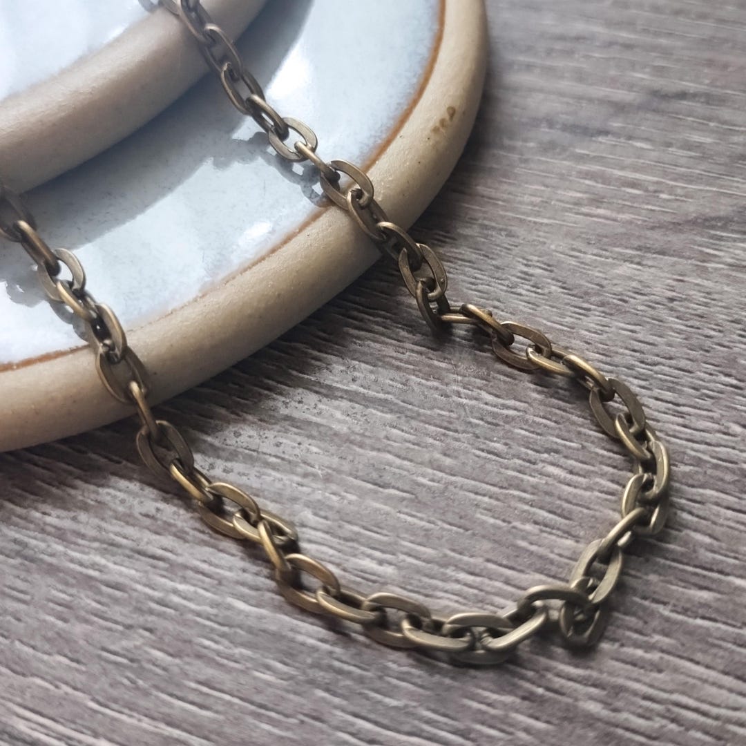 Chunky Bronze Chain Bracelet: Unisex Metal Link Jewelry - Etsy
