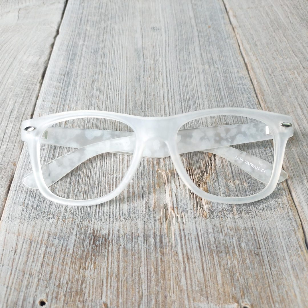 Frosted White Square Glasses Frames Only Costume/rave/festival/party ...