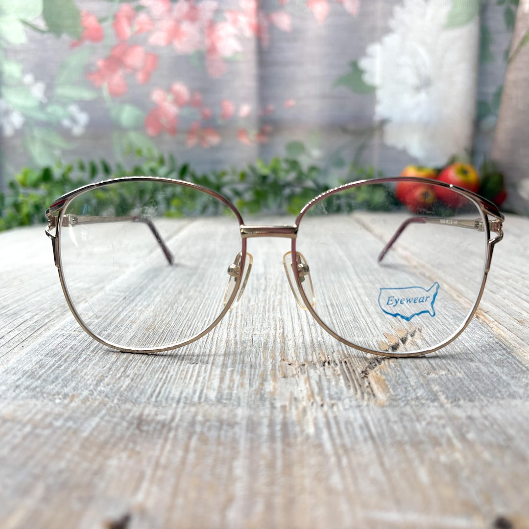 Light Gold Red Eyeglass Frames Only Oversized Round Glasses Women’s ...