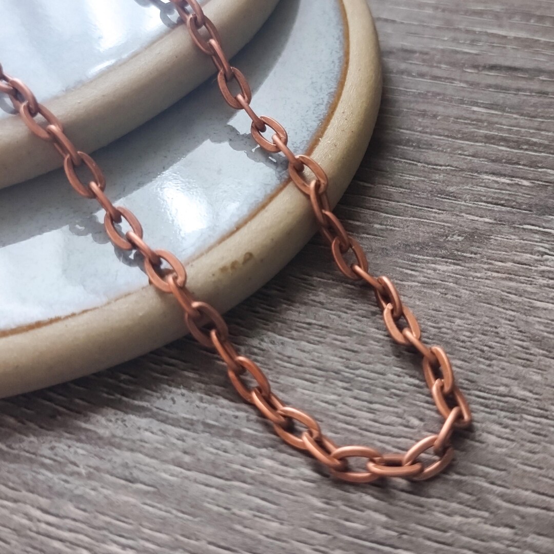 Handmade Copper Chain Link Necklace: Unisex Choker - Etsy