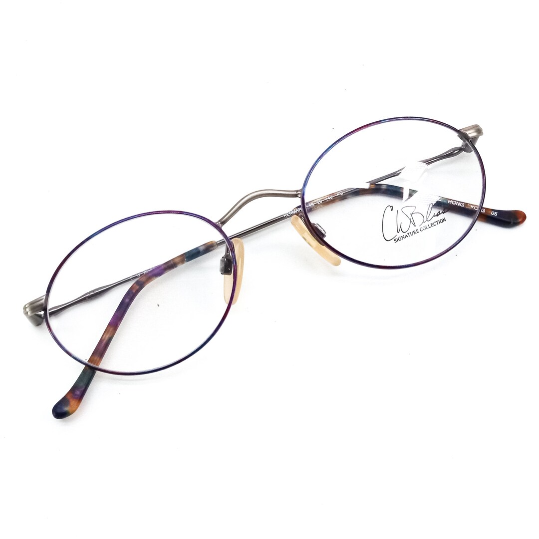 90s Glasses Vintage Eyeglasses Round/oval Eyeglass Frames Multi Purple ... 90s Glasses Vintage Eyeglasses Round/oval Eyeglass Frames Multi Purple ...