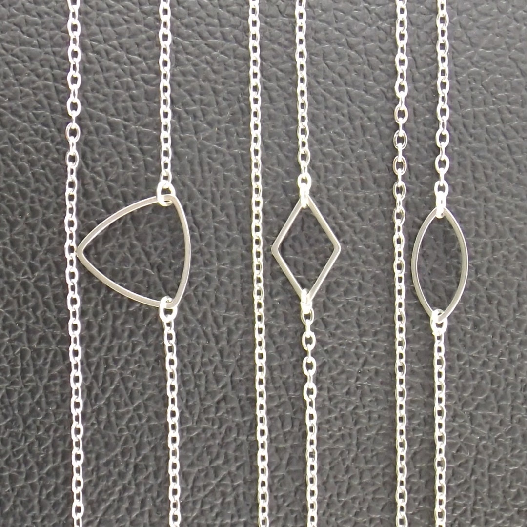 Silver Eyeglass Chain: Geometric Necklace, Face Mask Lanyard (27 Inch ...