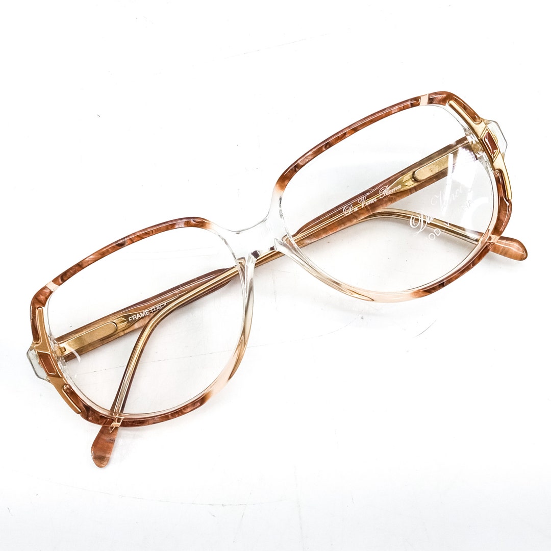 80s Round Eyeglasses Vintage Eye Glasses Brown Pearl Eyeglass - Etsy