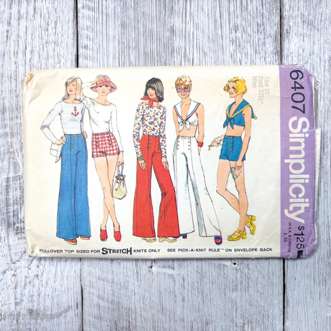 1970s Simplicity Sewing Pattern 6407: Women's Wide-leg Pants, Short ...
