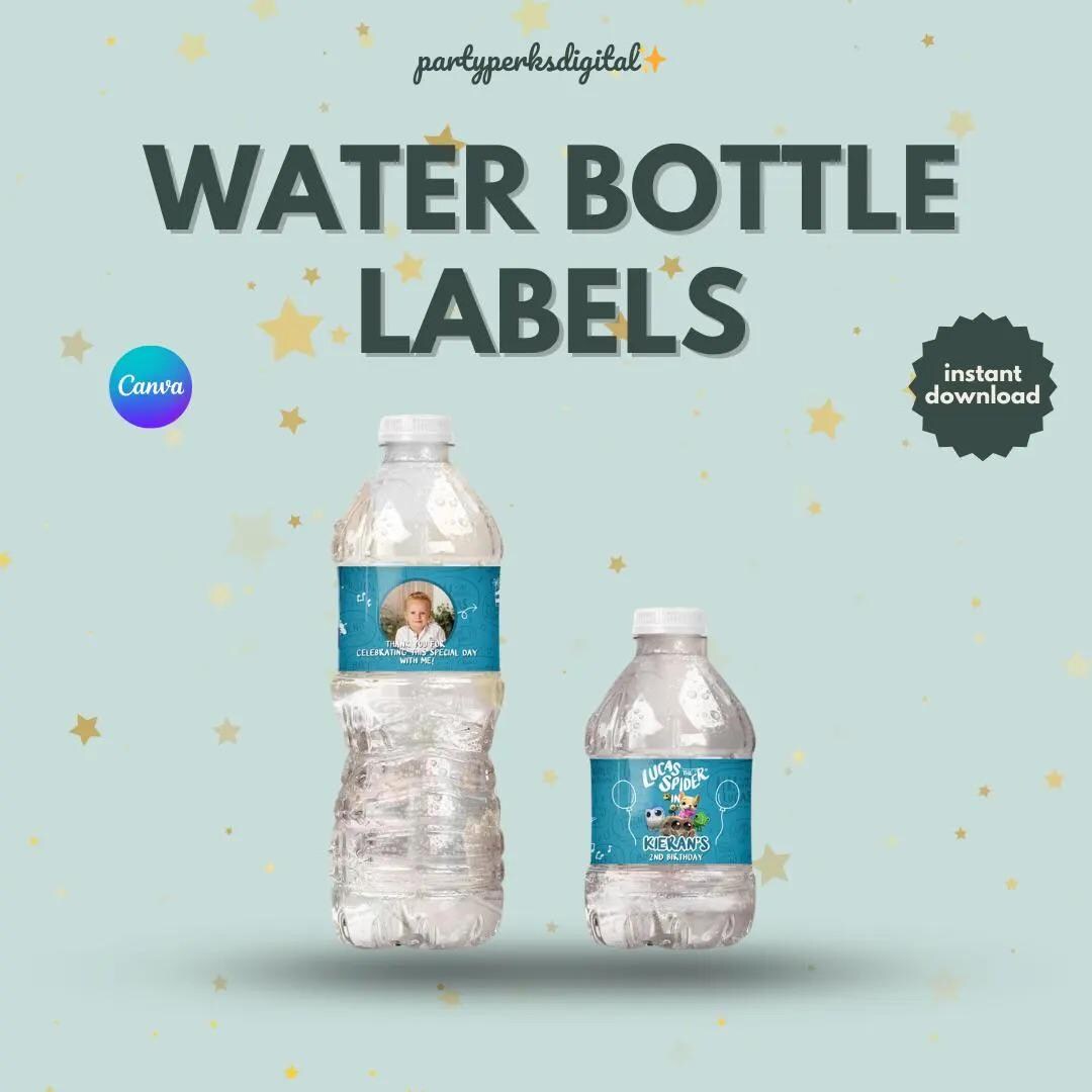 Lucas the Spider Personalised Water Bottle Labels DIY Printable ...