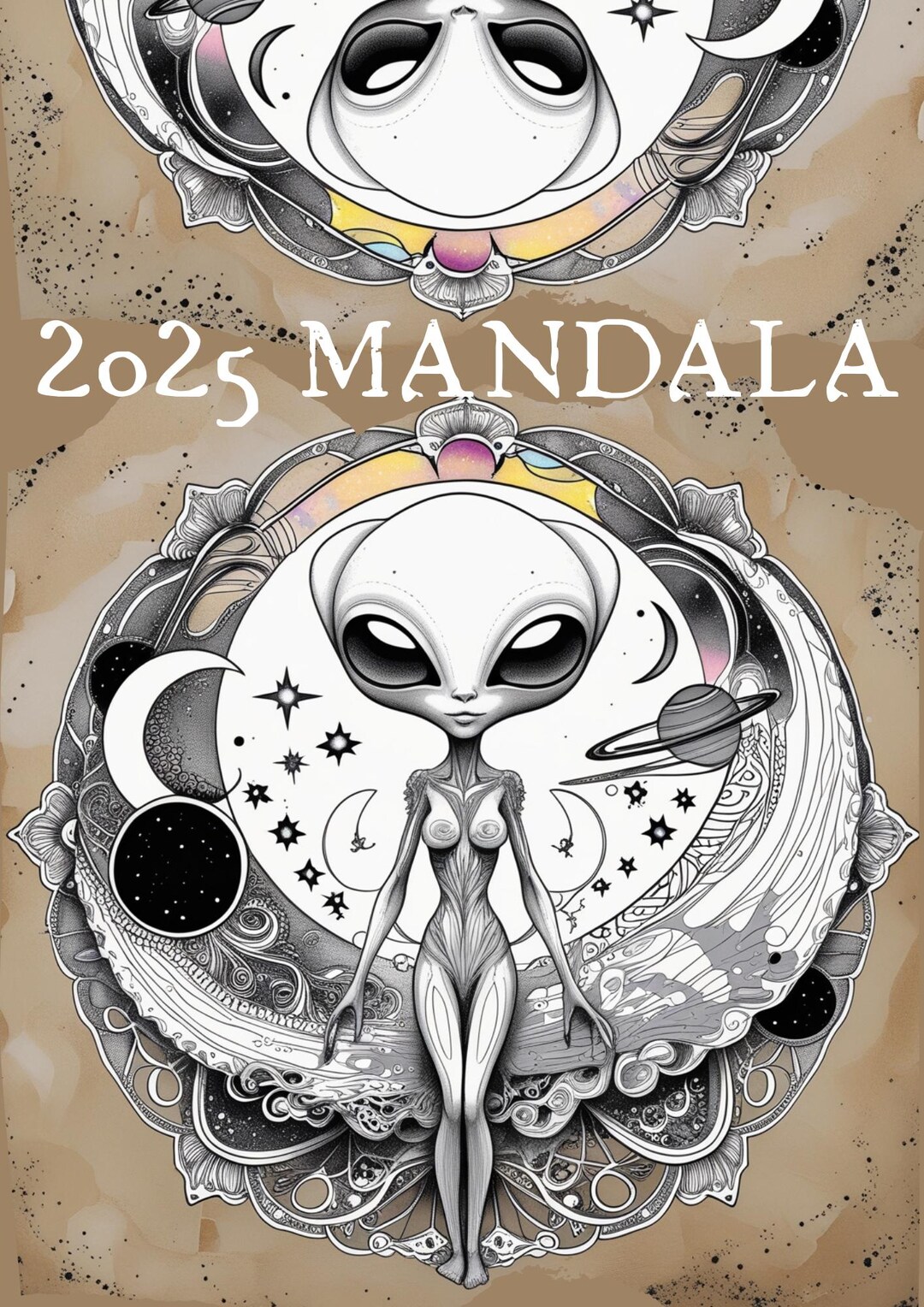 Cosmic Mandala Coloring Book, 2025 Mandala, Alien Mandala, Adult ...