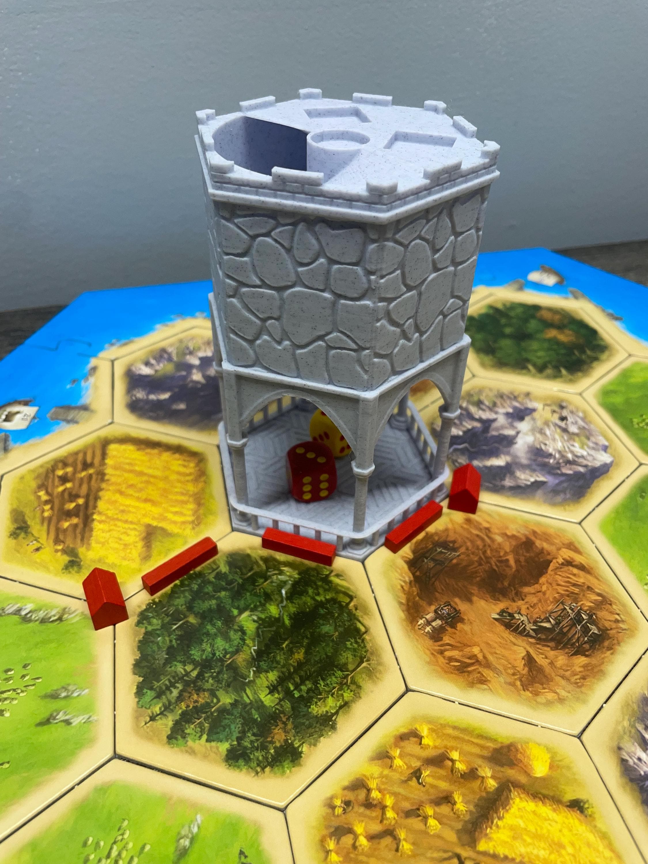 Unofficial Settlers of Catan Custom Dice Tower Hex Piece STL File Only ...