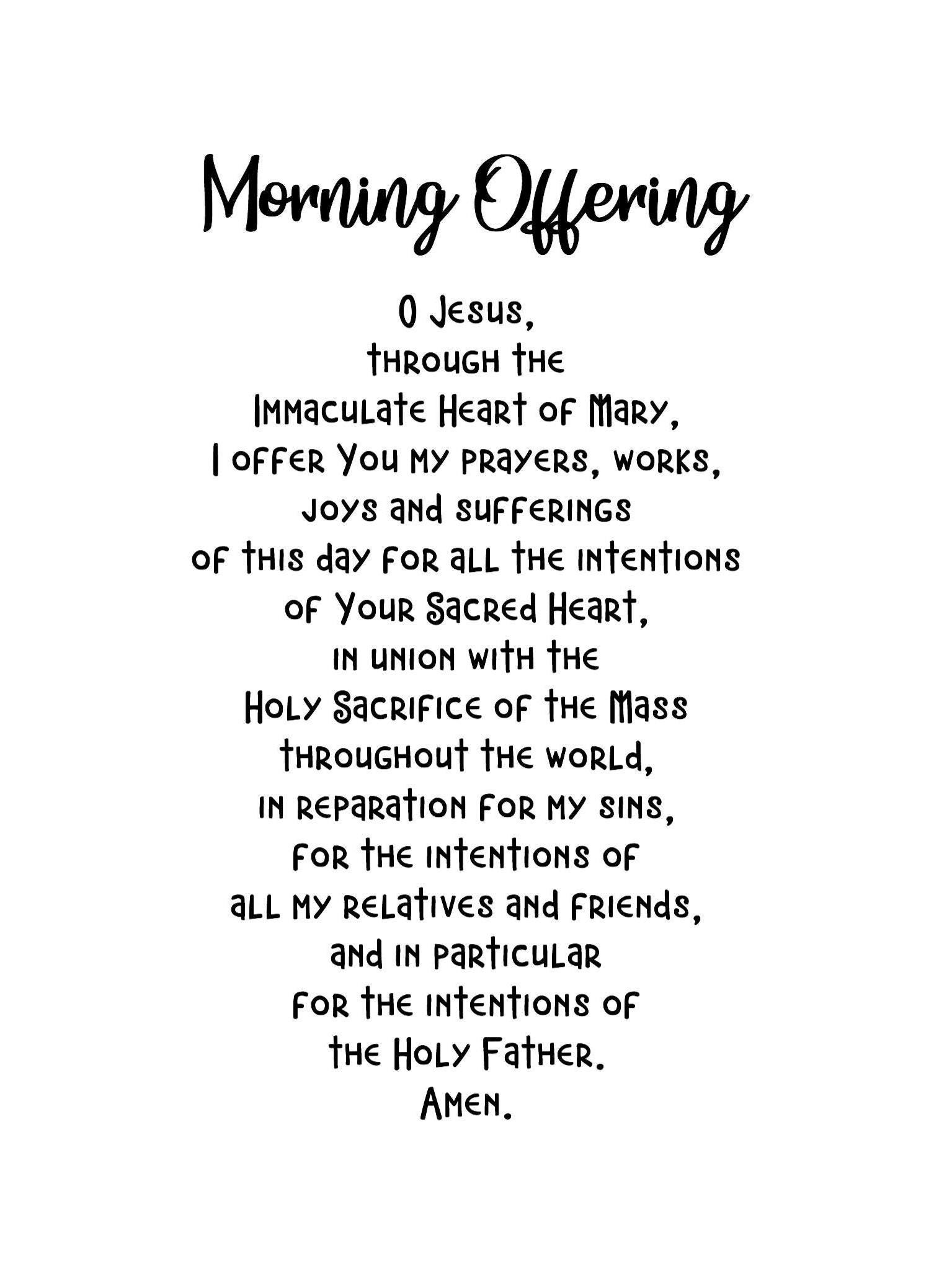 Morning Offering Prayer - Etsy
