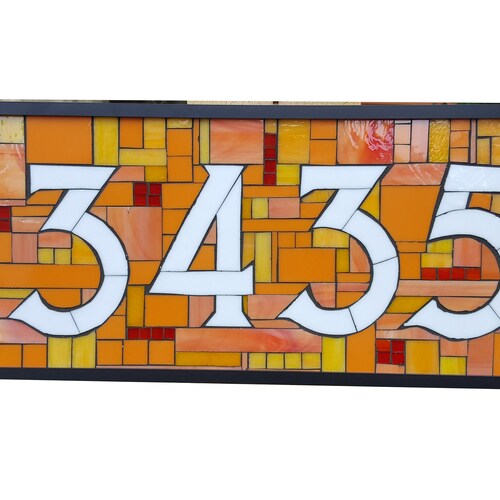 Custom House Numbers Stained Glass Mosaic - Etsy
