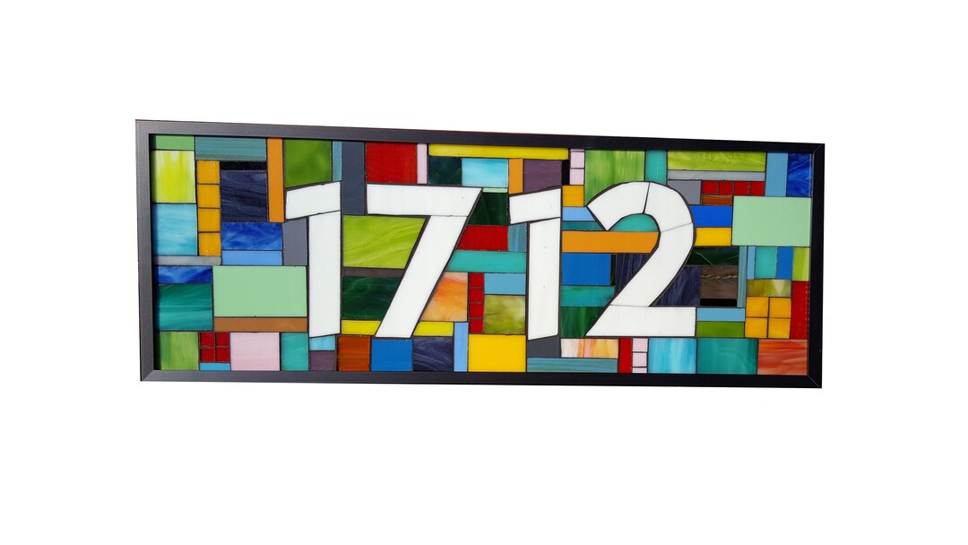 Custom House Numbers Stained Glass Mosaic - Etsy