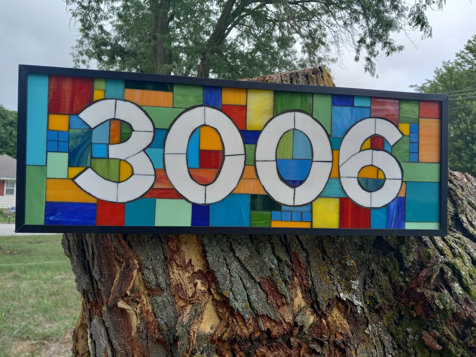 Custom House Numbers Stained Glass Mosaic | Etsy