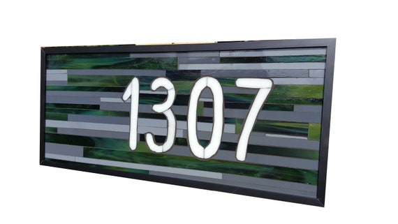 Custom Stained Glass Mosaic House Number Plaque - Etsy